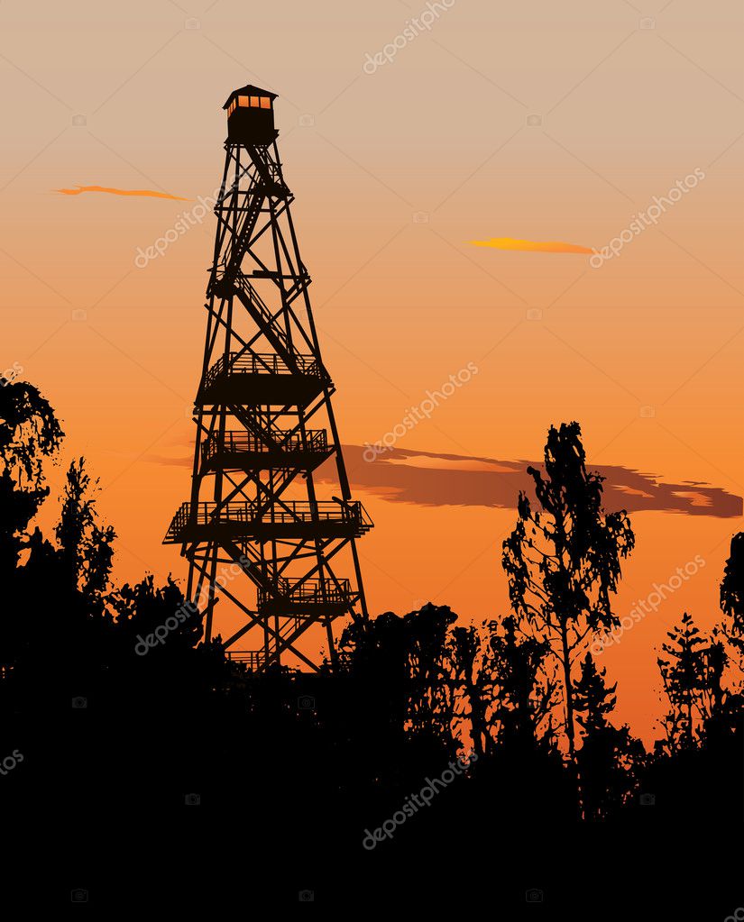 Forest fire watch tower Stock Vector Image by ©ints-v #75207465