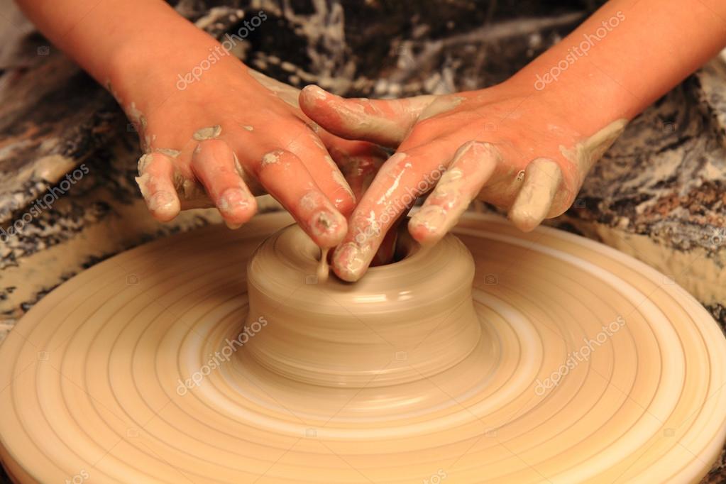 Pottery making close-up Stock Photo by ©jonnysek 113558400