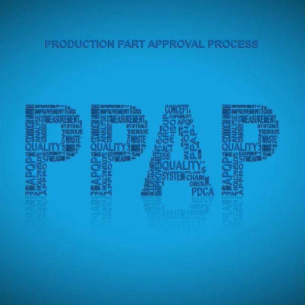 Production part approval process typography background — Stock Vector ...
