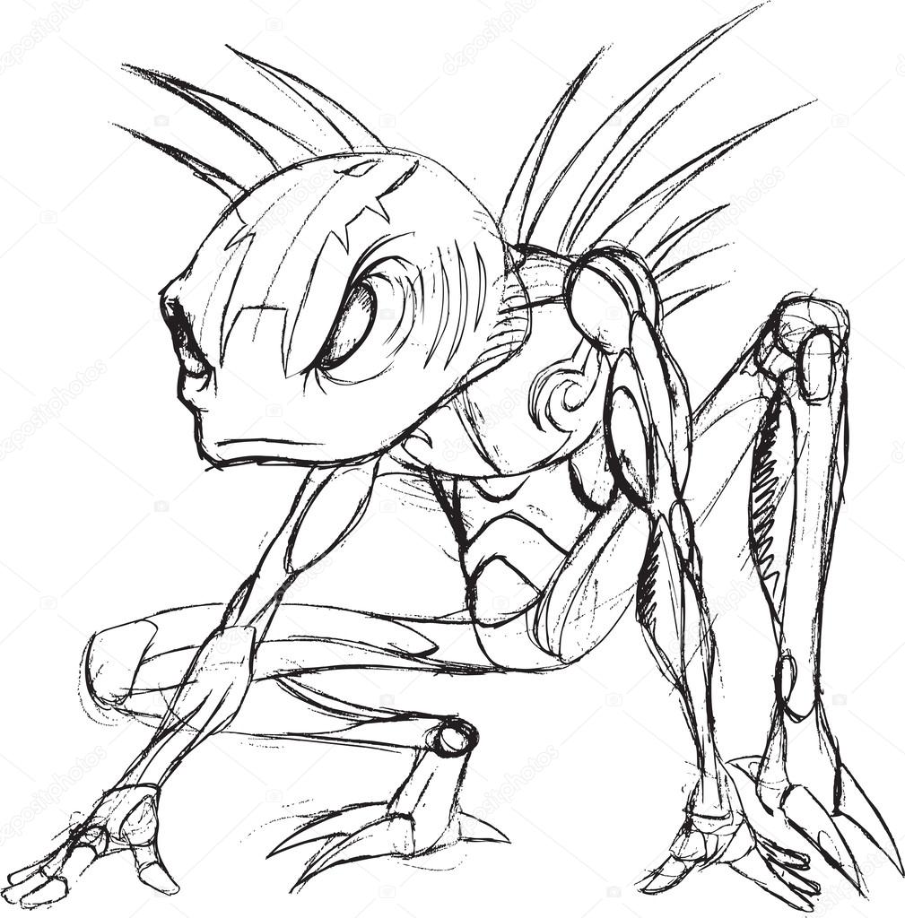 Xenomorph Warrior Drawing