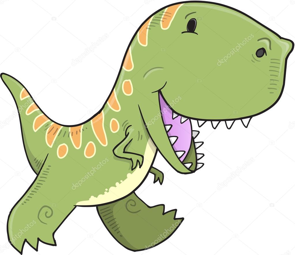 Green Happy Dinosaur Stock Illustration By ©misterelements 76503675
