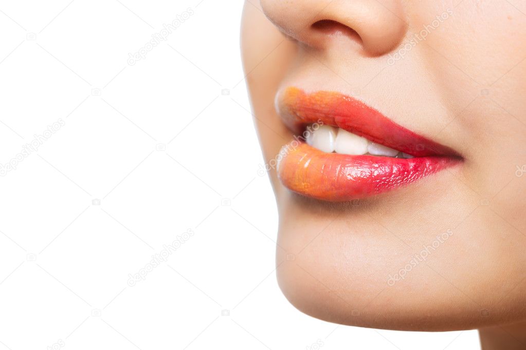 Beautiful female lips — Stock Photo © Genika #102858526
