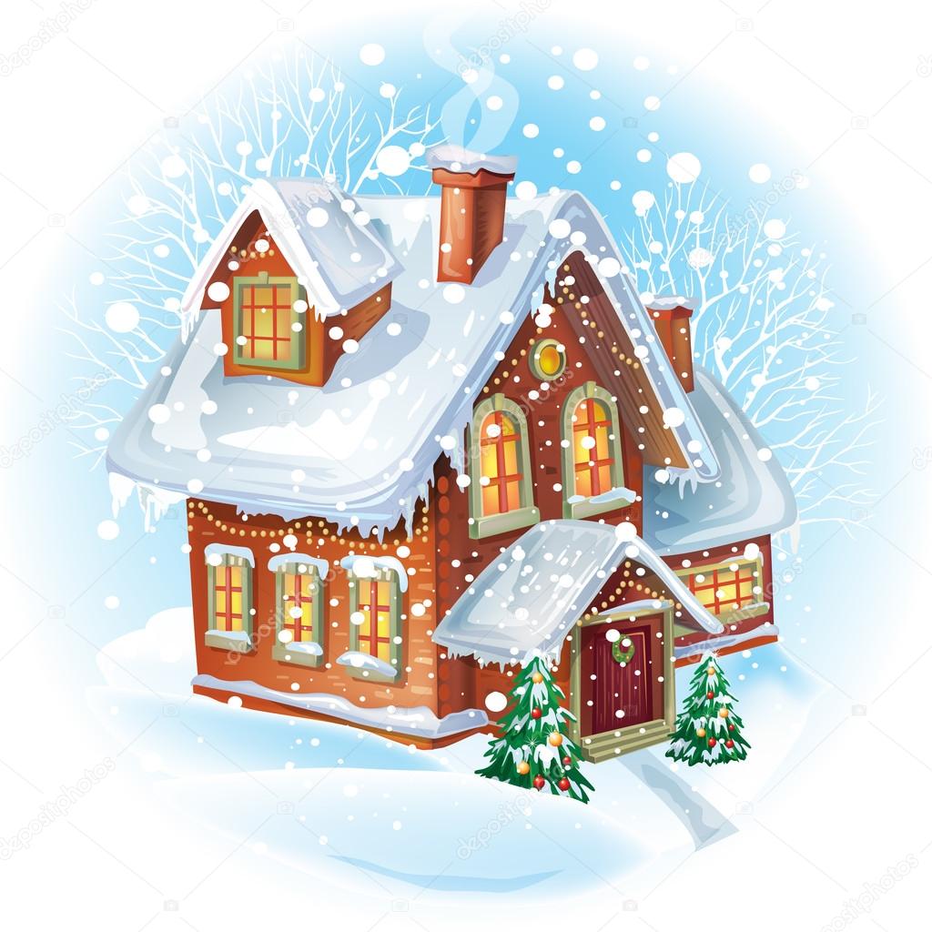 Winter House Clipart