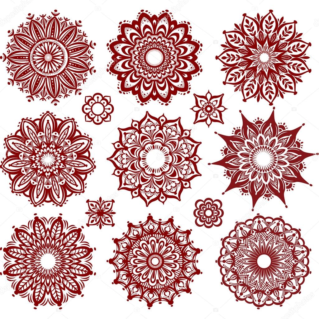 Set of Round Ornament Patterns Stock Vector Image by ©wikki33 #75953675