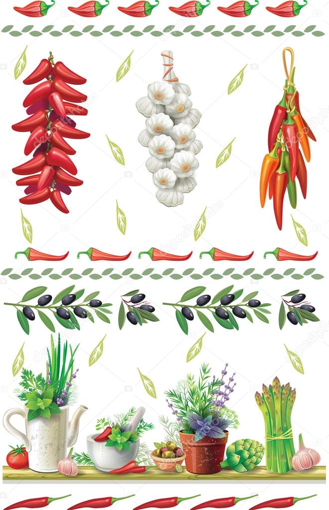 Set of Food borders Stock Vector Image by ©wikki33 #89938640