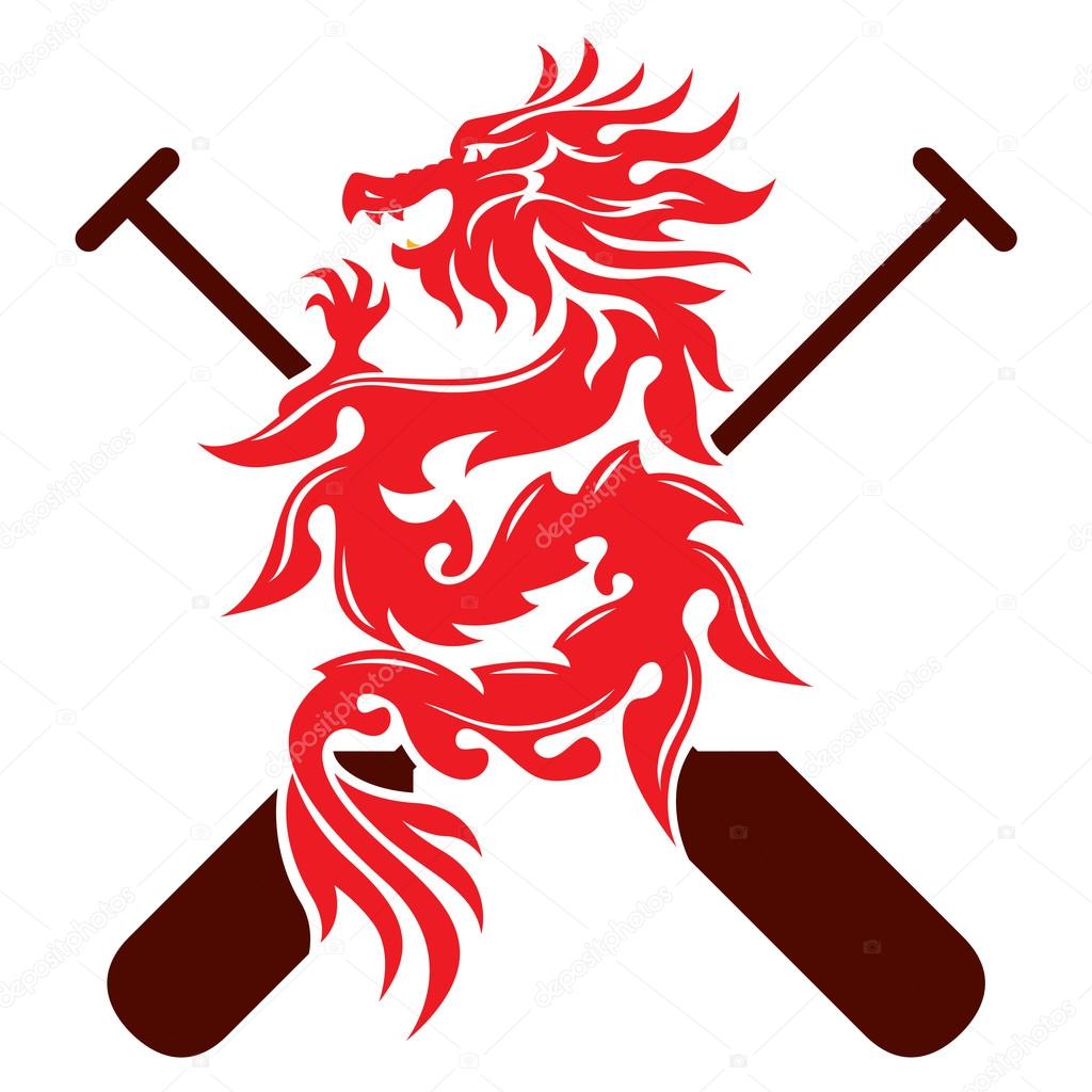 Dragon rowing the paddle graphic design Stock Vector by ©patrickma 67851393