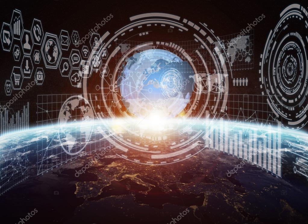 Global network and information connection — Stock Photo © sdecoret ...