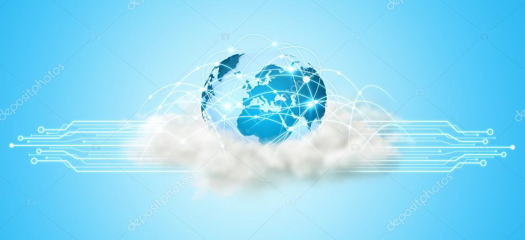 World and cloud connections Stock Photo by ©sdecoret 118745206
