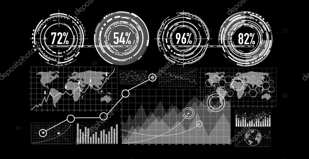 Digital charts graph and screen interface — Stock Photo © sdecoret ...