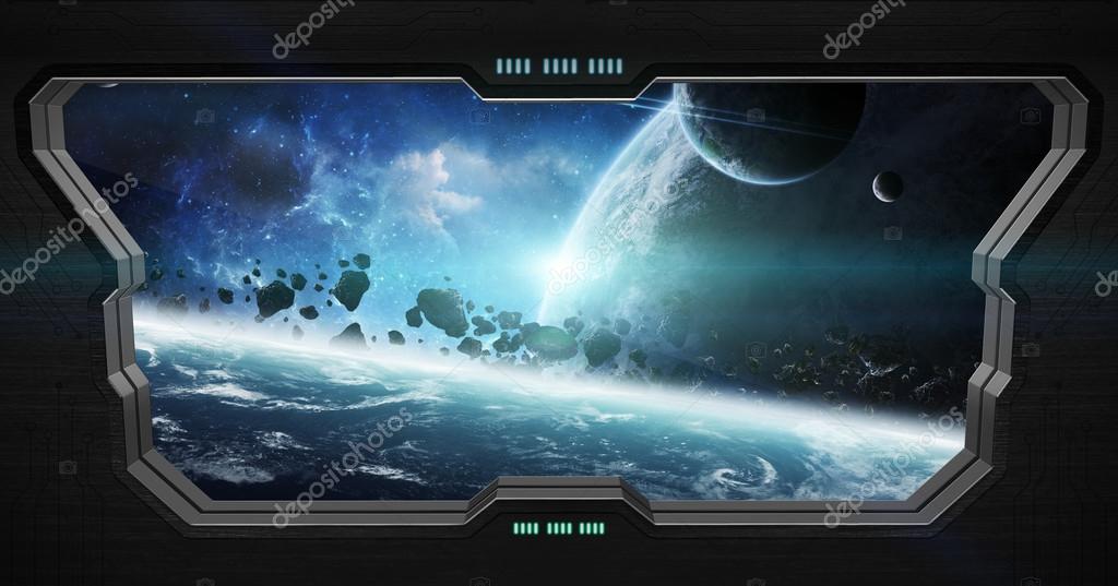 View of outer space from inside a space station elements of this image ...