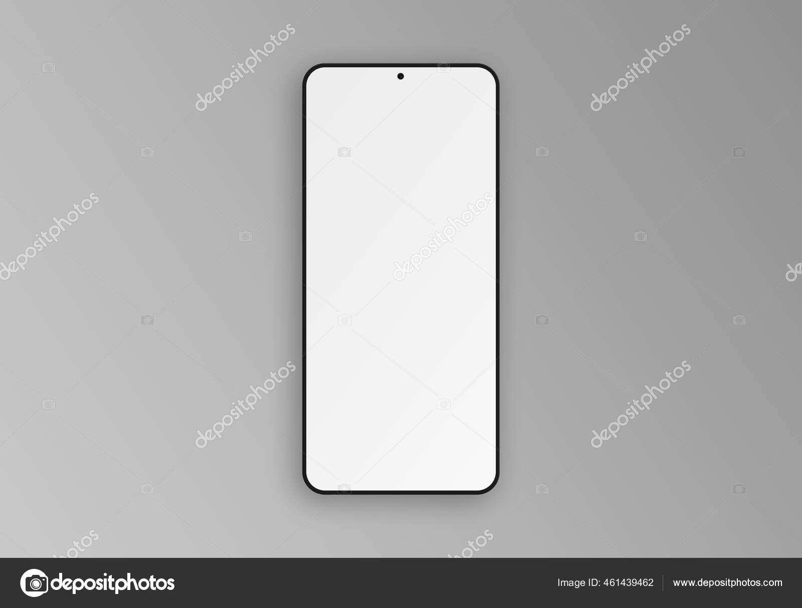 Simple Clean Isolated Smartphone Screen Mockup White Mobile Phone ...