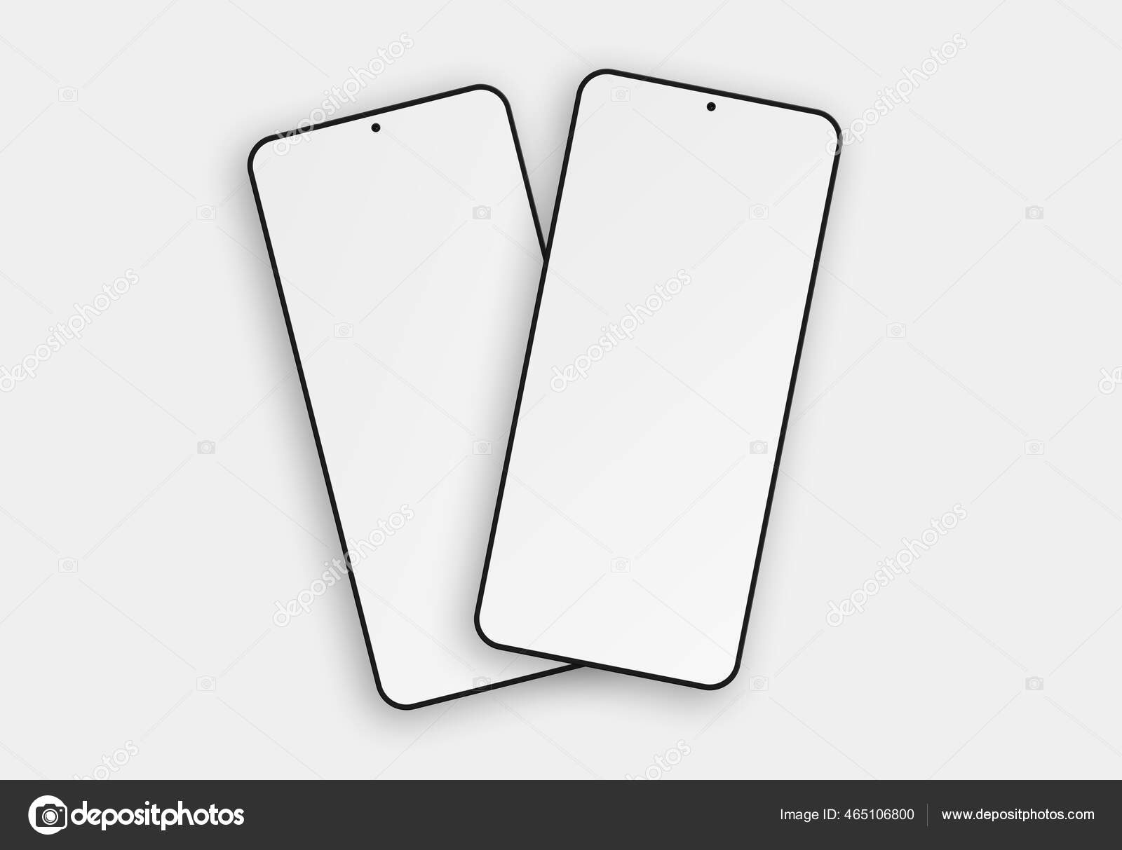Simple Clean Isolated Smartphone Screen Mockup White Mobile Phone ...