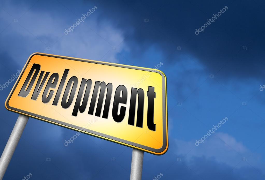 Development road sign — Stock Photo © kikkerdirk #106874932
