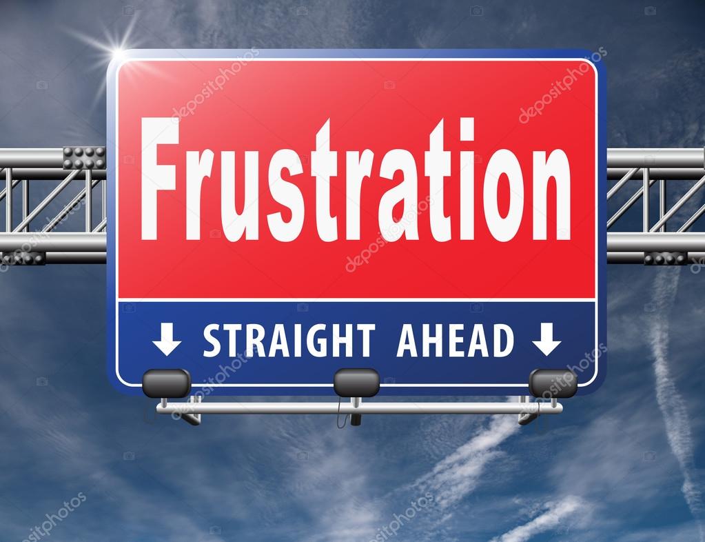Frustration, road sign billboard. — Stock Photo © kikkerdirk #108765116