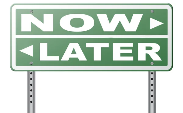 Now or later time for action Stock Photo by ©kikkerdirk 79374258