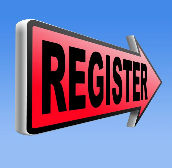 Register here sign — Stock Photo © kikkerdirk #33666849
