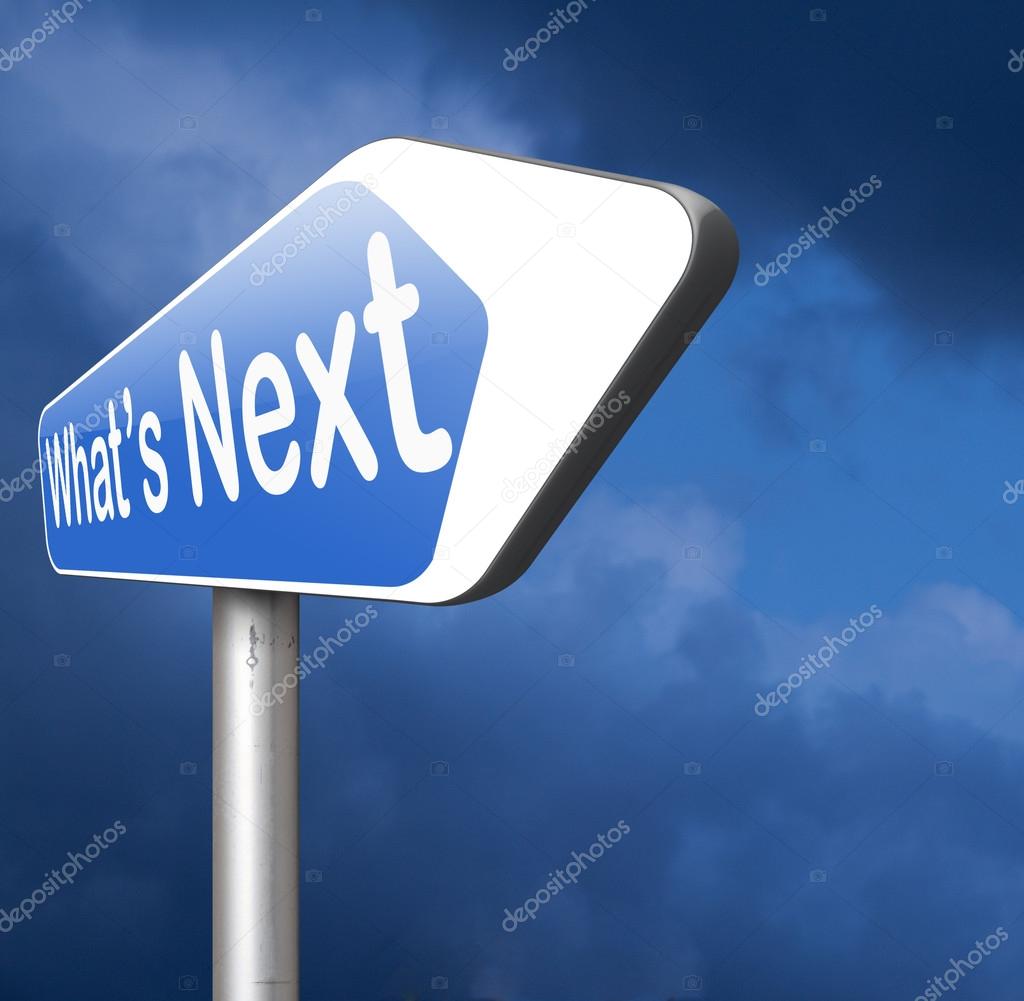 What's next road sign Stock Photo by ©kikkerdirk 79371752