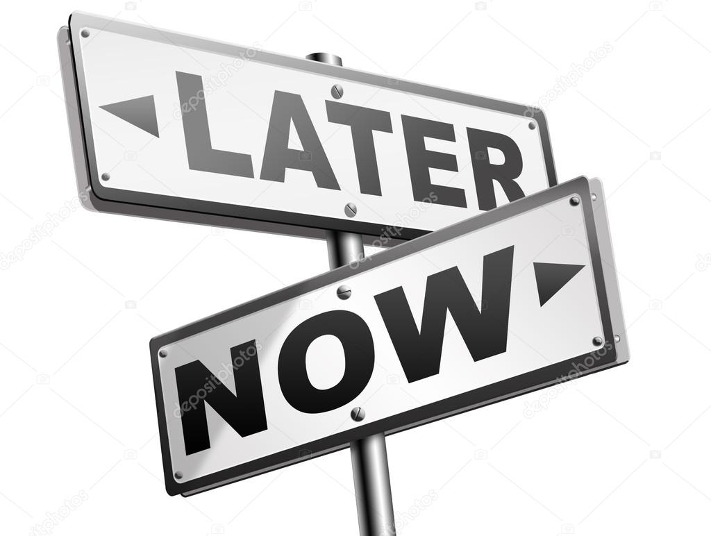 Now or later time for action Stock Photo by ©kikkerdirk 79374258