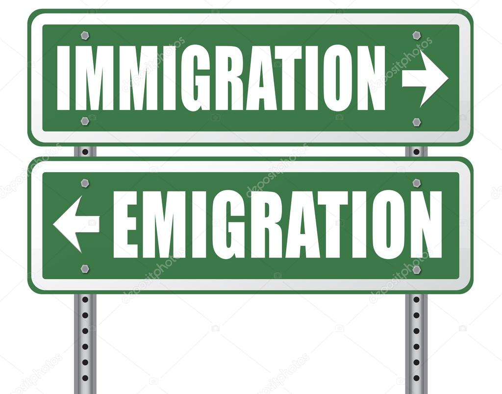 Immigration or emigration road sign — Stock Photo © kikkerdirk #79375916
