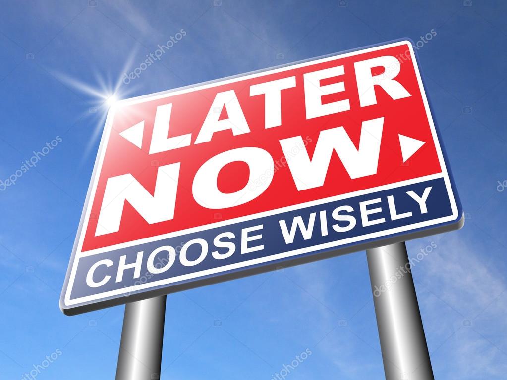 Now or later time for action — Stock Photo © kikkerdirk #82387002