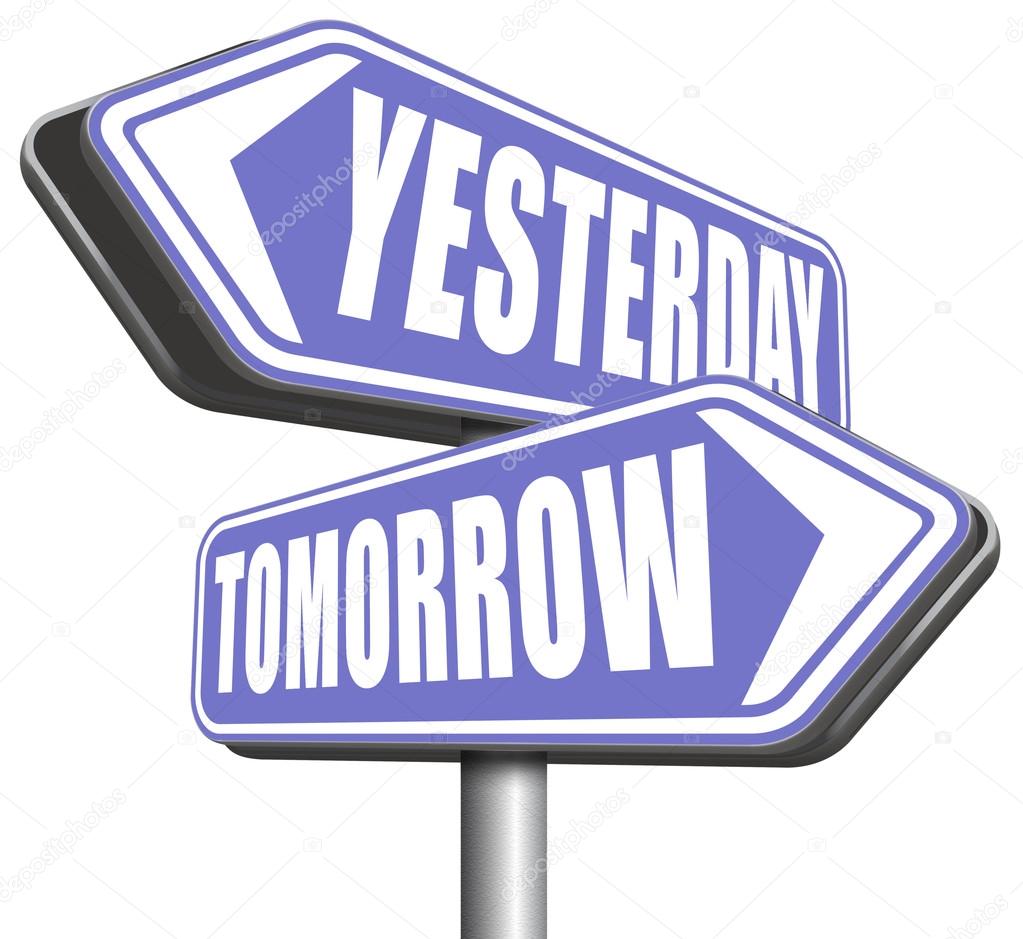 Road signs yesterday tomorrow live — Stock Photo © kikkerdirk #91061188