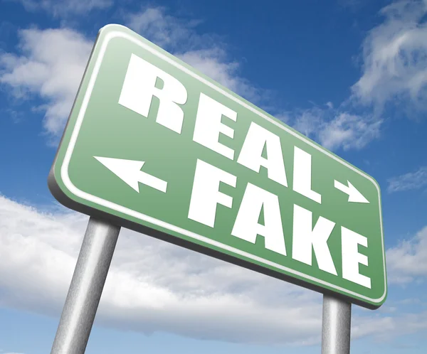 Fake versus real critical thinking sign — Stock Photo © kikkerdirk ...