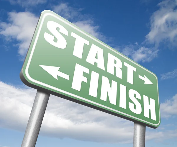 Start to finish arrows road sign — Stock Photo © kikkerdirk #115747902
