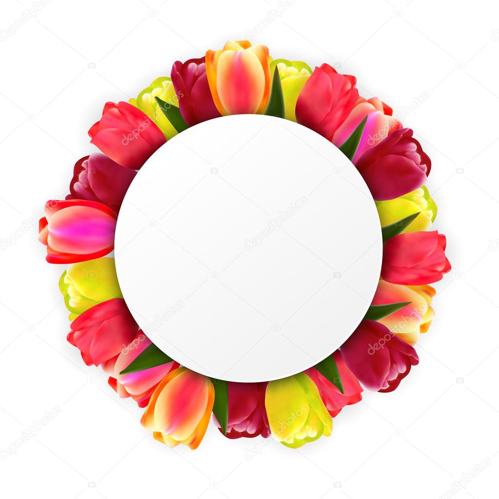 Tulip flowers frame composition. Stock Vector Image by ©drogatnev ...