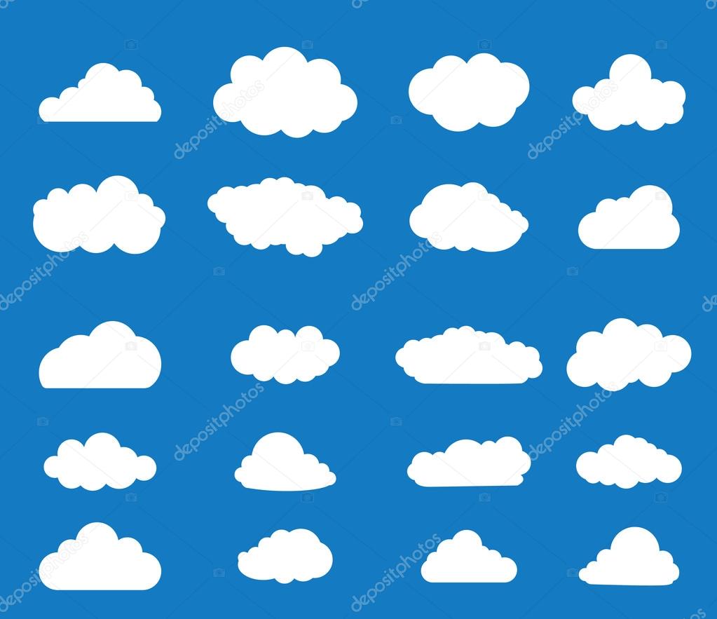 Set Of Blue Sky Clouds Stock Vector By ©drogatnev 107226852