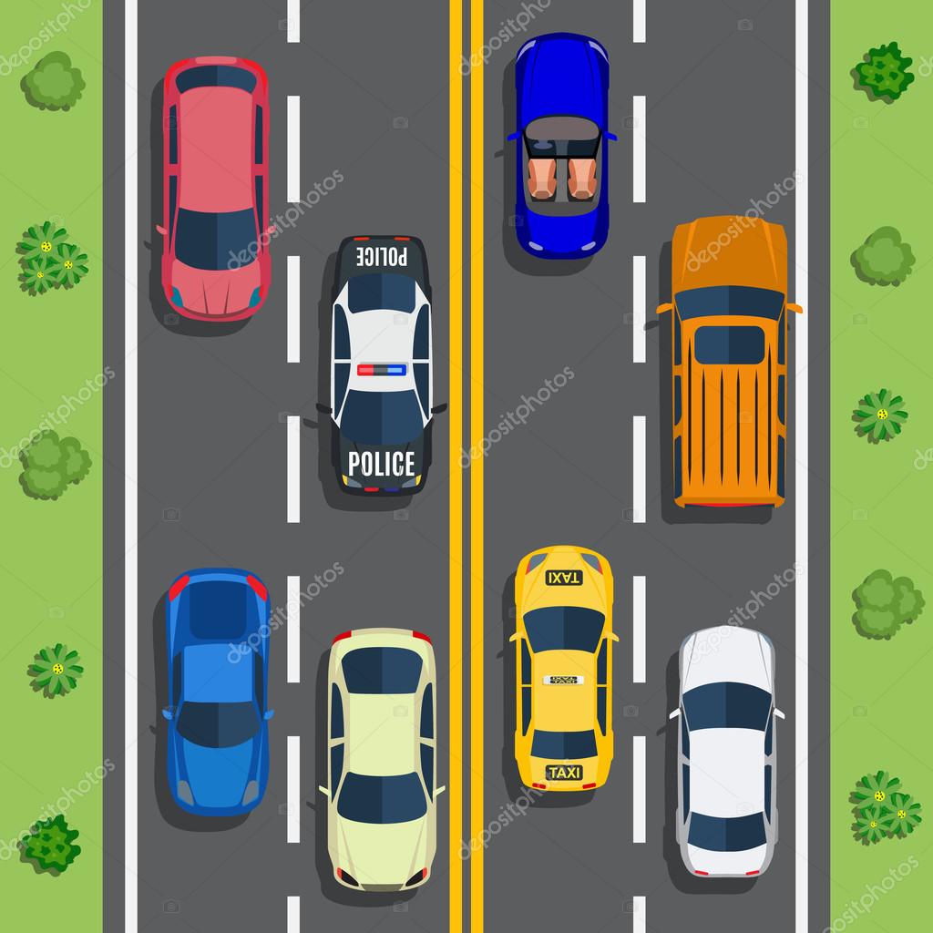 Road Top View Vector
