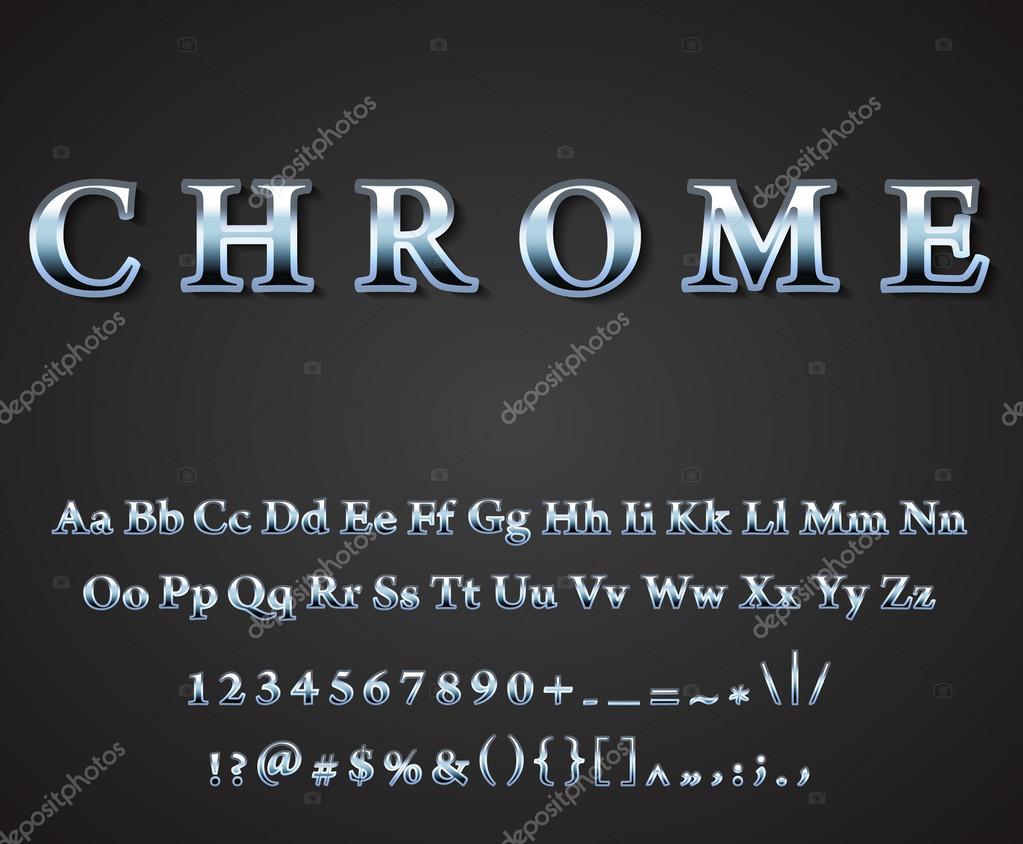 Vector shiny chrome letters Stock Vector Image by ©drogatnev #84828576