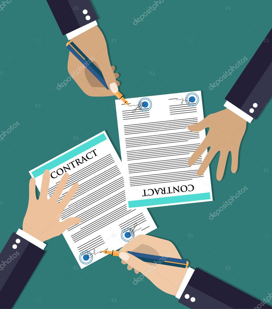 Two partners signs document Stock Vector Image by ©drogatnev #91542300