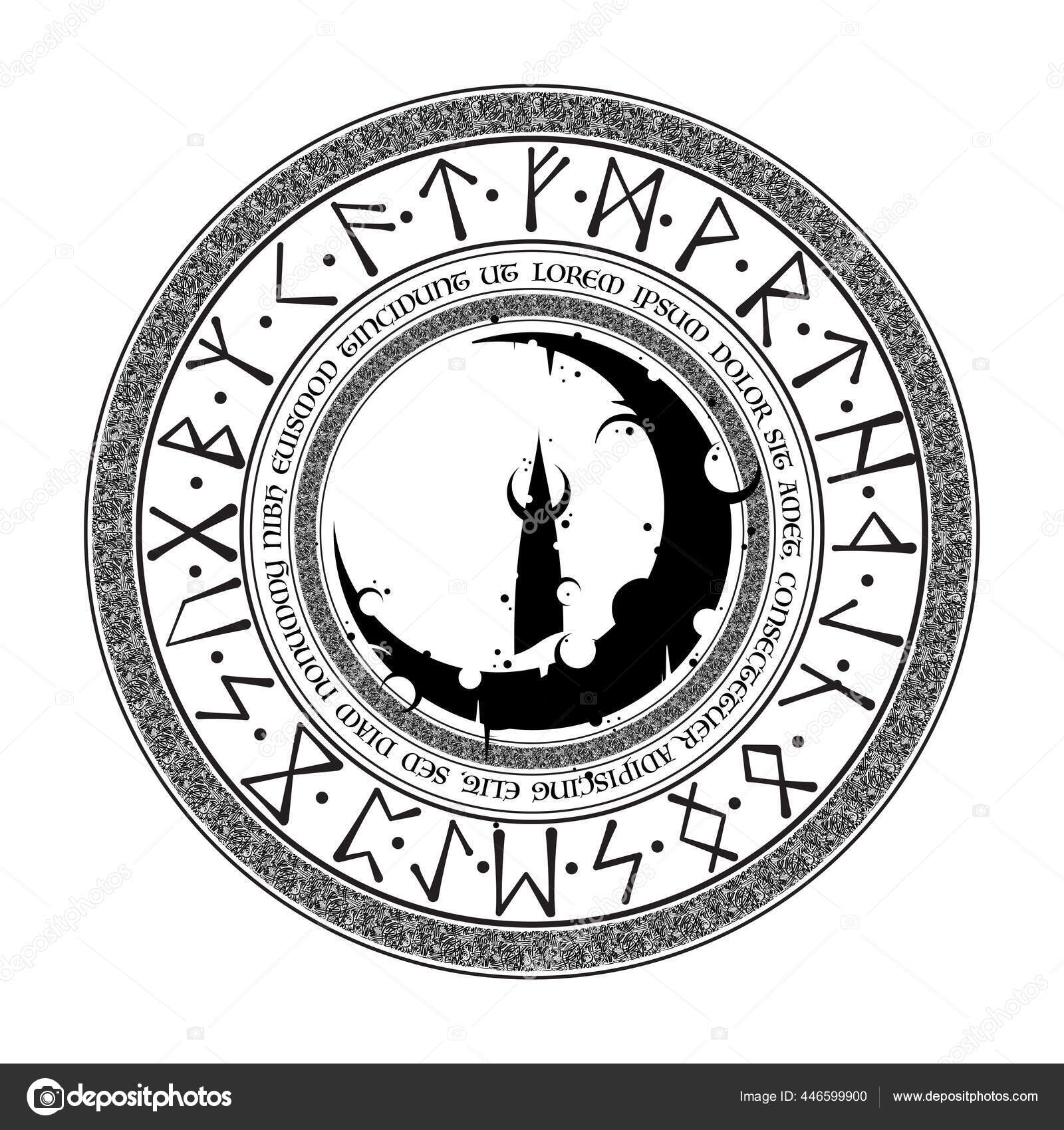Abstract circle runic moon symbol Stock Vector by ©longquattro 446599900
