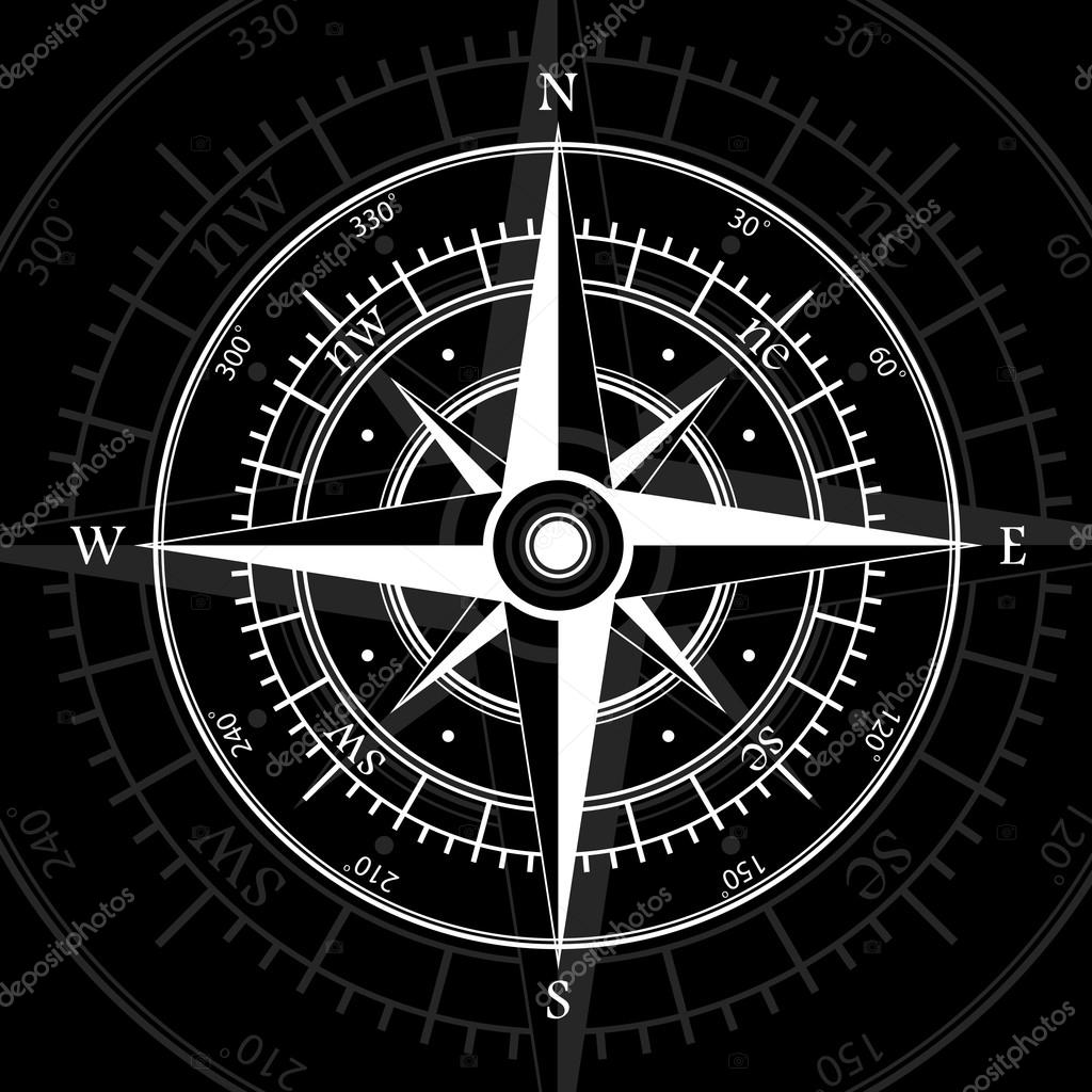 Compass black Stock Vector by ©longquattro 56474859