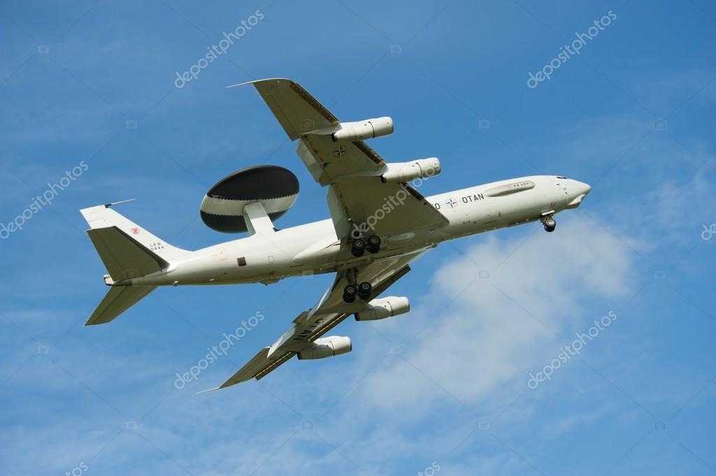 Military Air Force Flying Radar Awacs Jet Airplane Editorial Stock ...