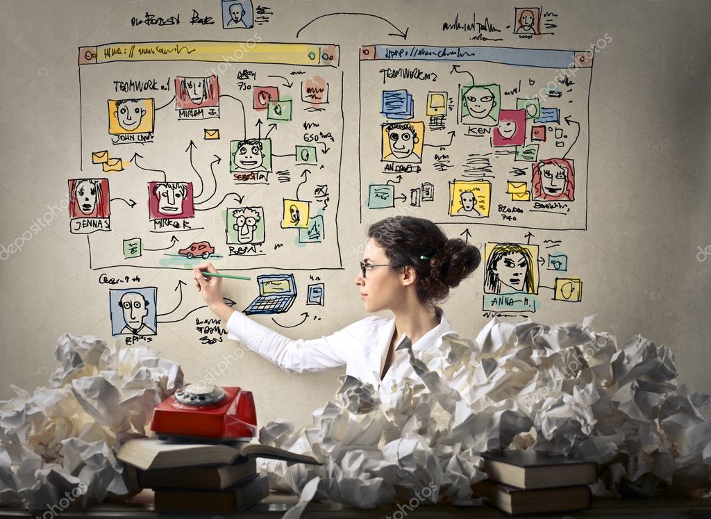 Woman designing a website — Stock Photo © olly18 #109844140