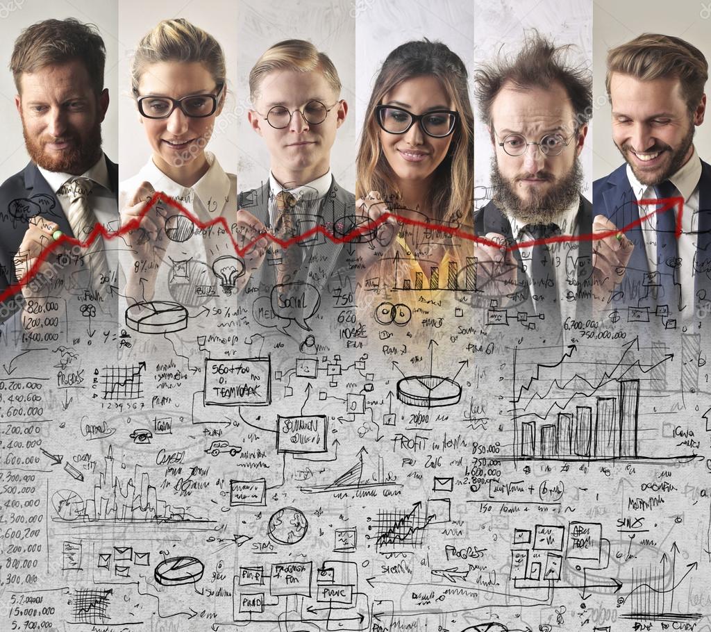 Businesspeople drawing a graph Stock Photo by ©olly18 109844288