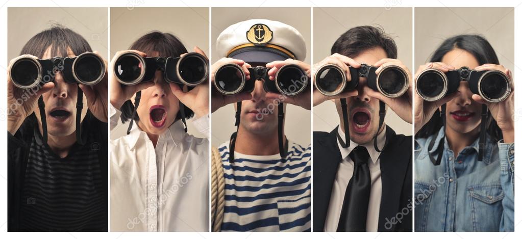 People with binoculars — Stock Photo © olly18 #109872234