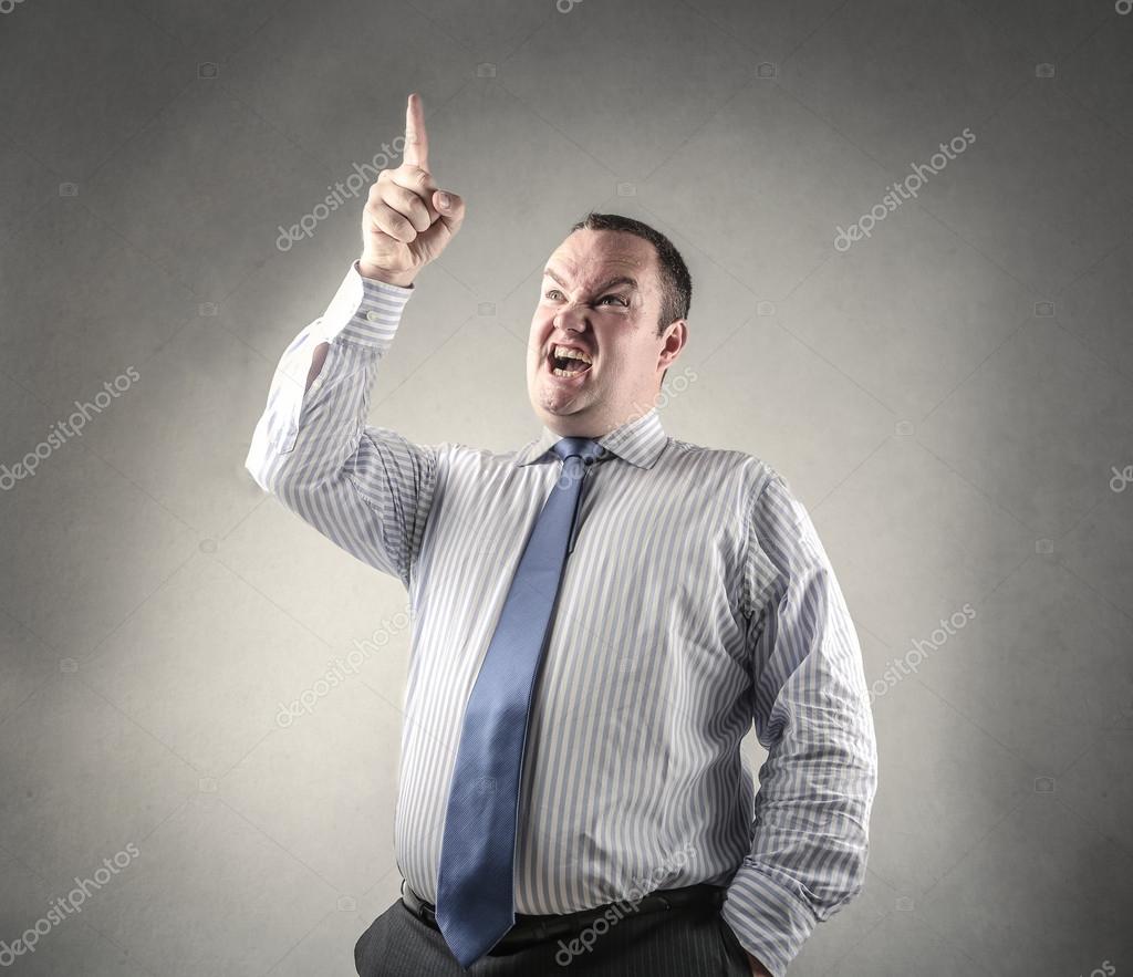 Angry Man Pointing Away