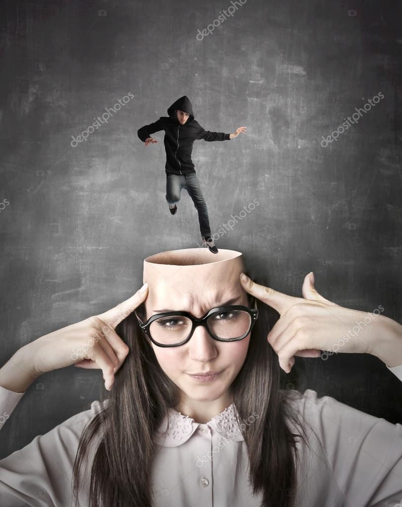 Jumping into your head — Stock Photo © olly18 #54090249