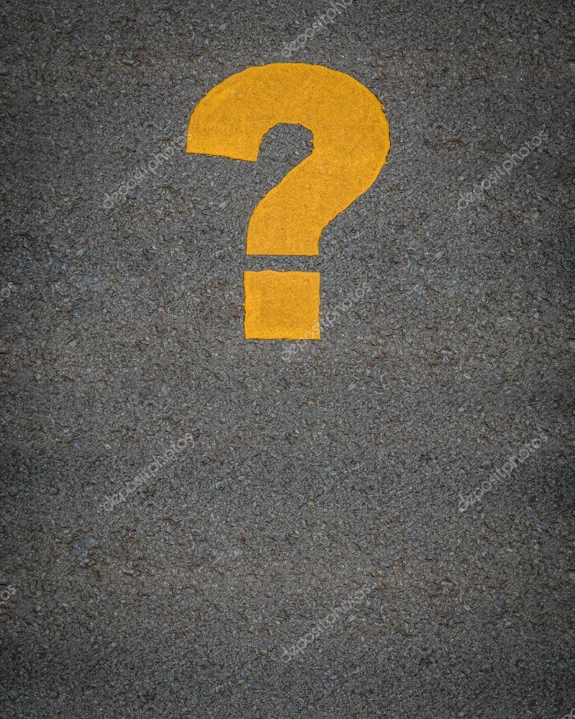 Question Mark Road Markings Stock Photo by ©mrdoomits 107410952