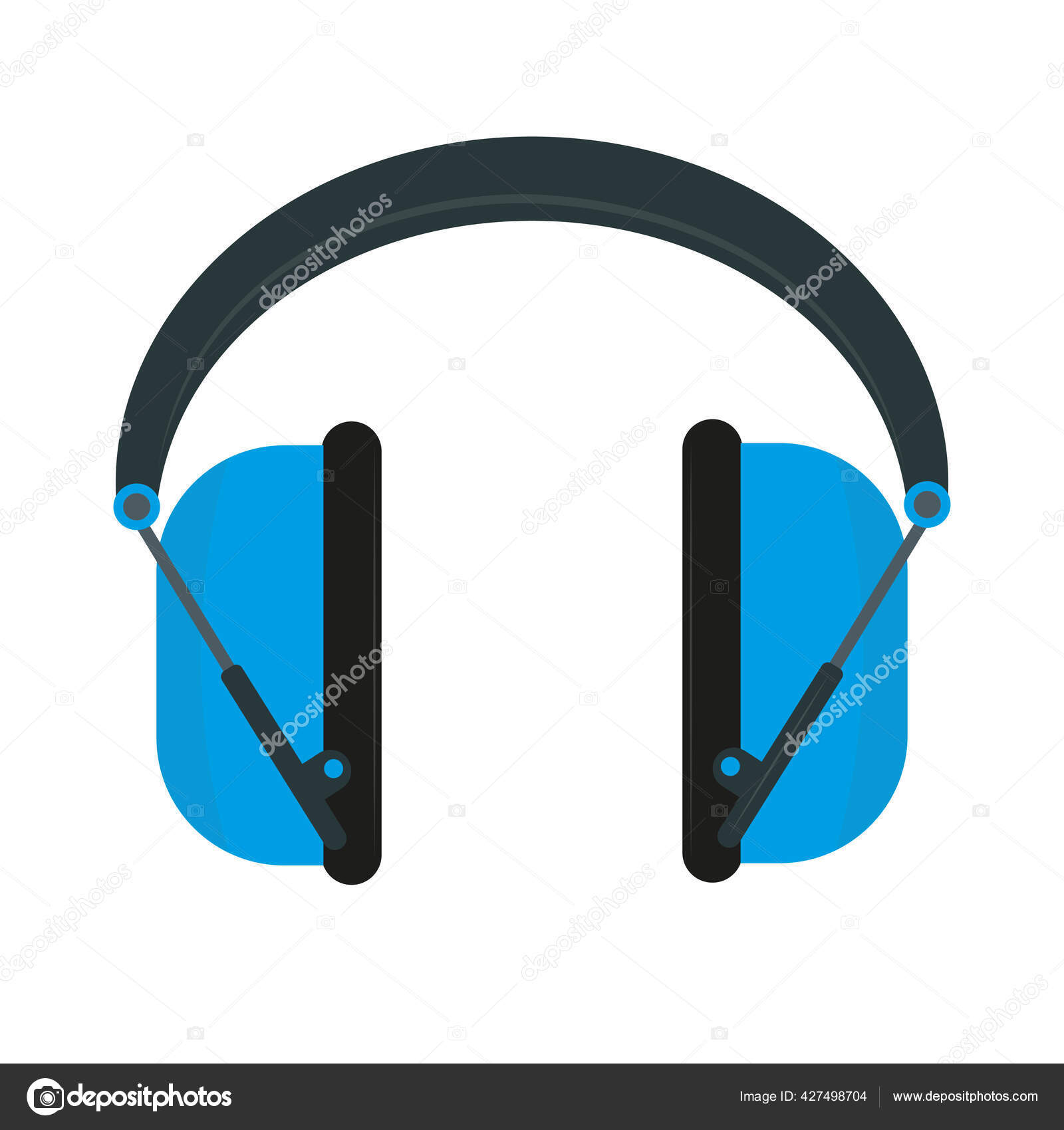 Vector Illustration Blue Ear Defenders White Background Stock Vector ...