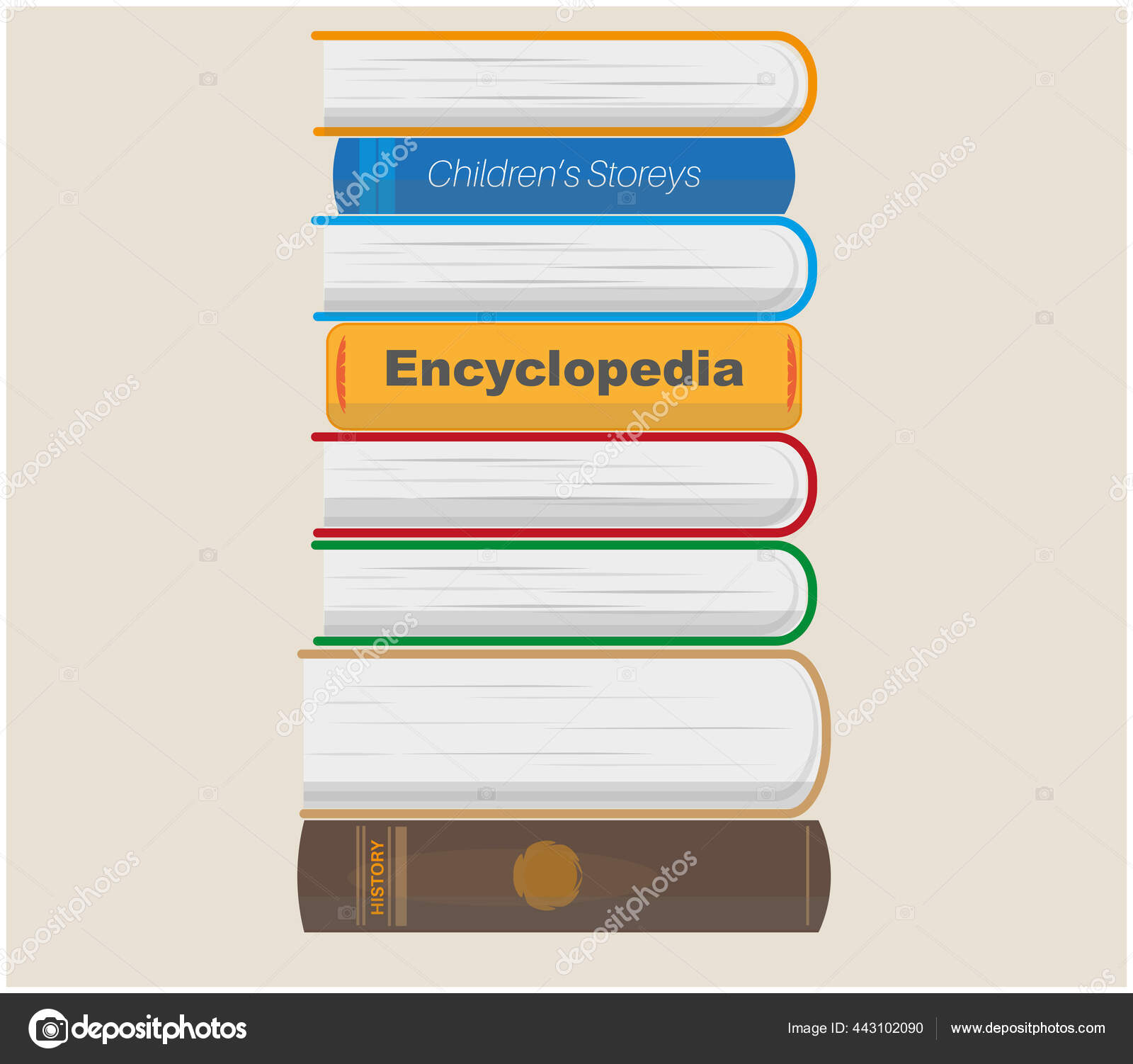 Pile Books Vector Illustration Light Background Stock Vector by ...