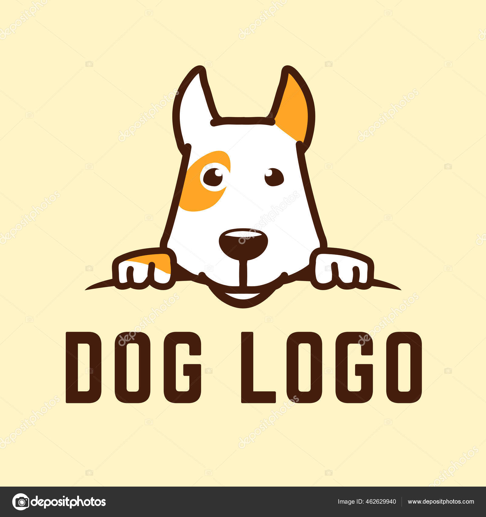Dibujo Animado Perro Cara Vector Logo Ilustración Vector de stock por ...