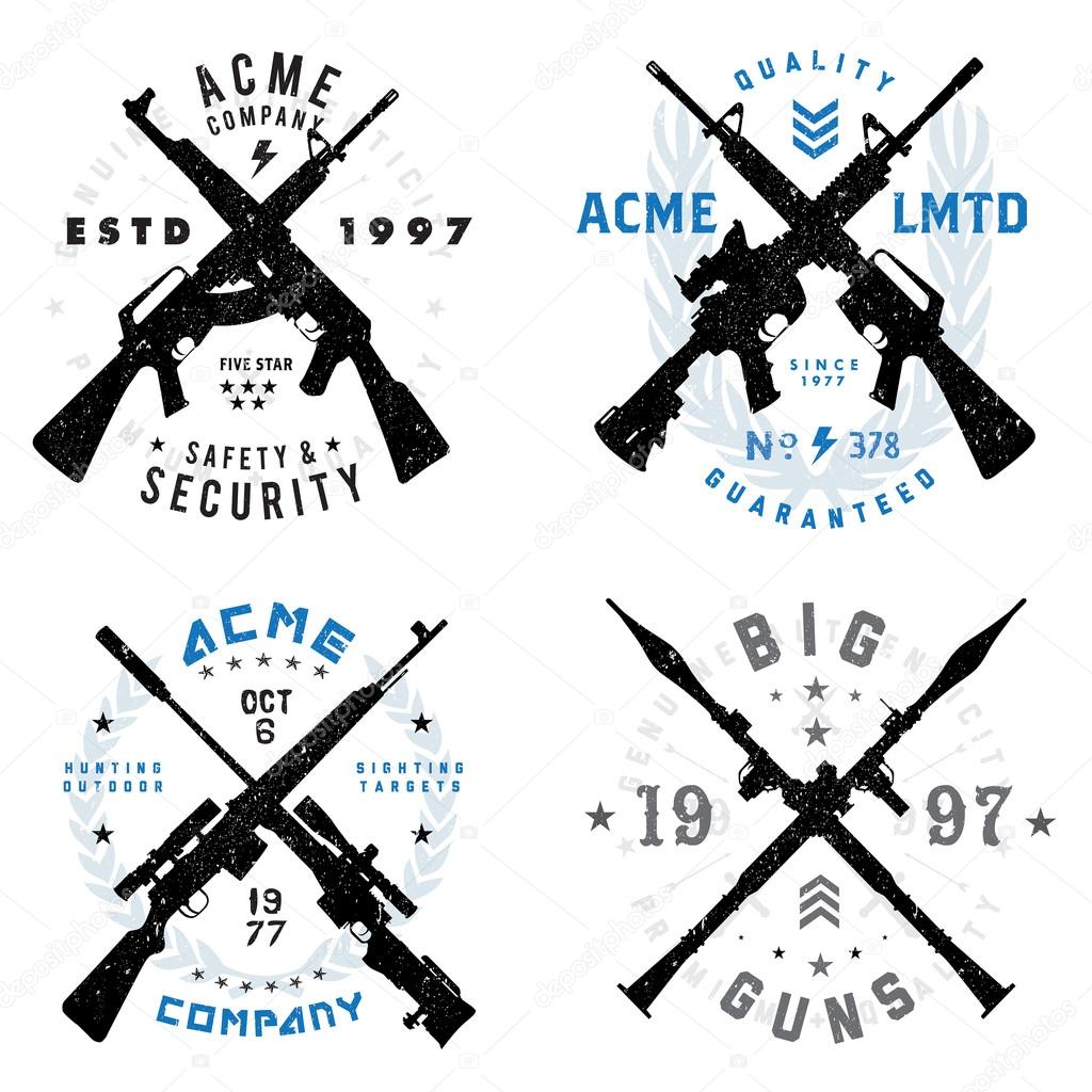 Vector Gun Badges Set Stock Vector Image by ©createfirst #66121193