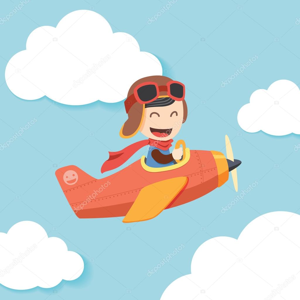 Niño piloto de dibujos animados Vector de stock #88149722 de ©kuzzie