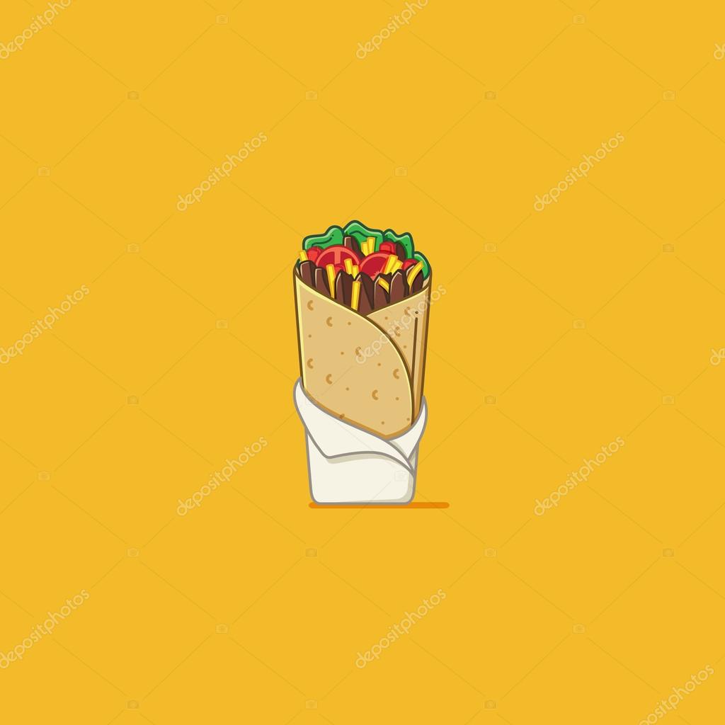 Simple Kebab Wrap — Stock Vector © kuzzie #88150406
