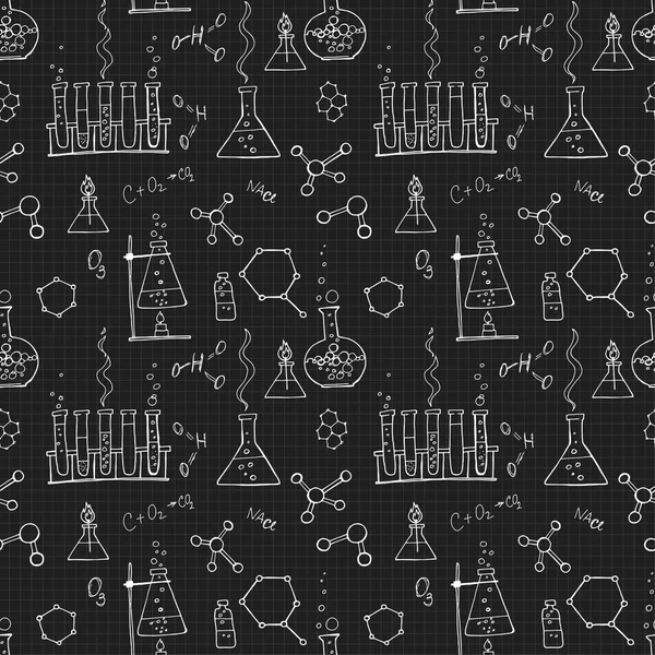 Seamless science laboratory vector background — Stock Vector ...