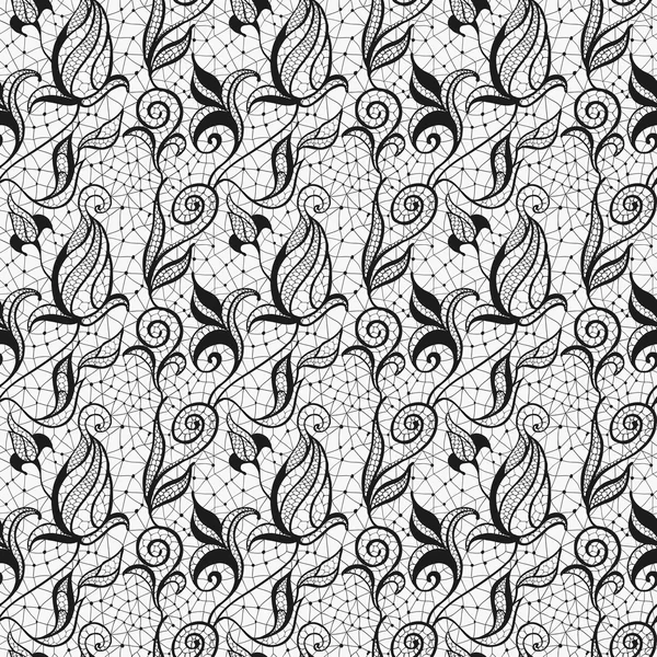 Abstract seamless lace pattern with flowers roses — Stock Vector ...