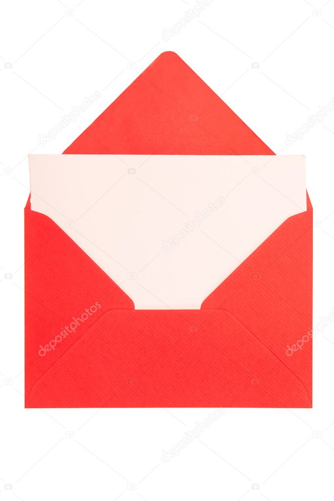 Red envelope on white background — Stock Photo © victorO #90162098